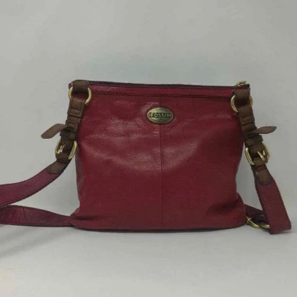 Fossil | Bags | Fossil Red Leather Crossbody Bag | Poshmark